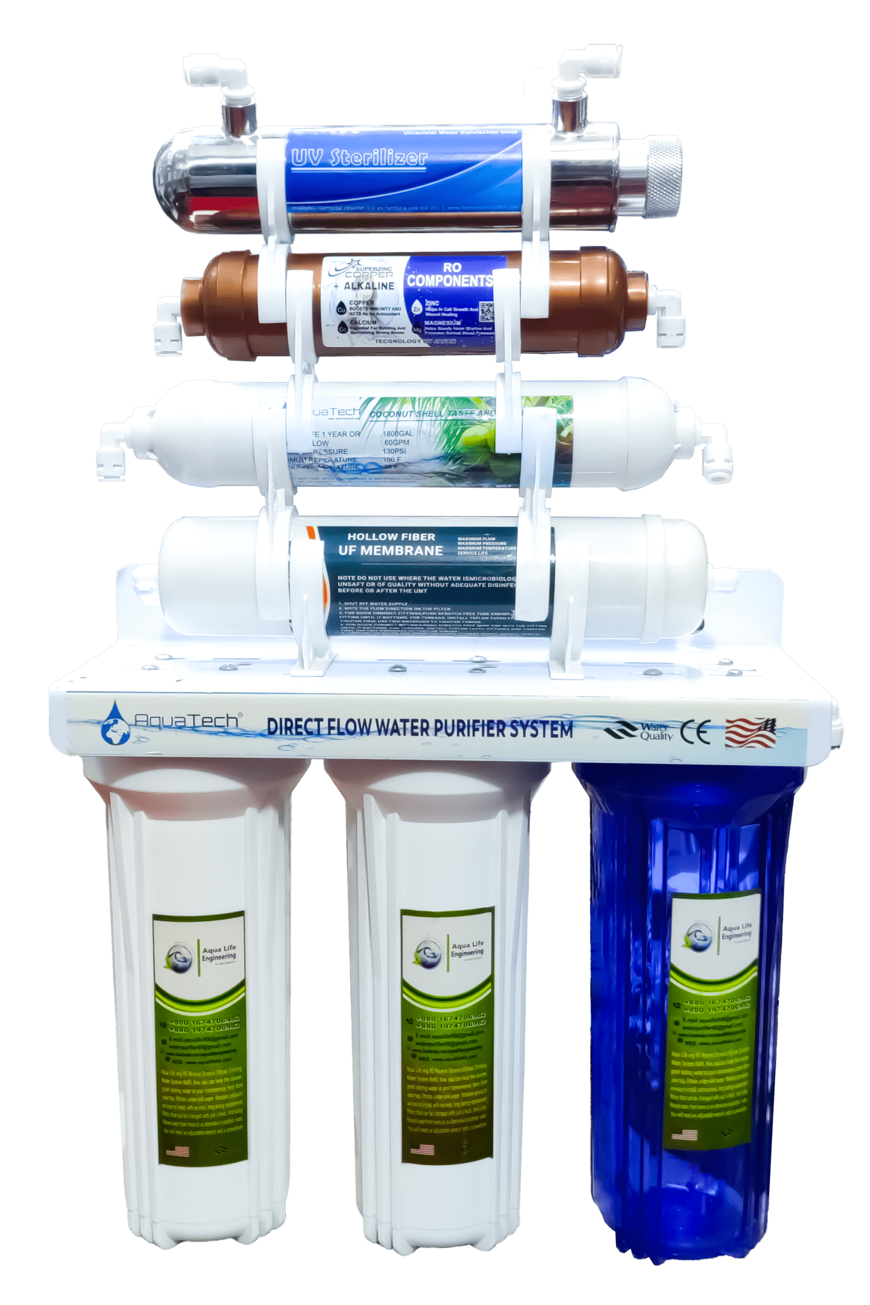 Aqua Tech (UF Hollow Fiber Membrane +Copper+UV) Direct Flow 9 Stage ...