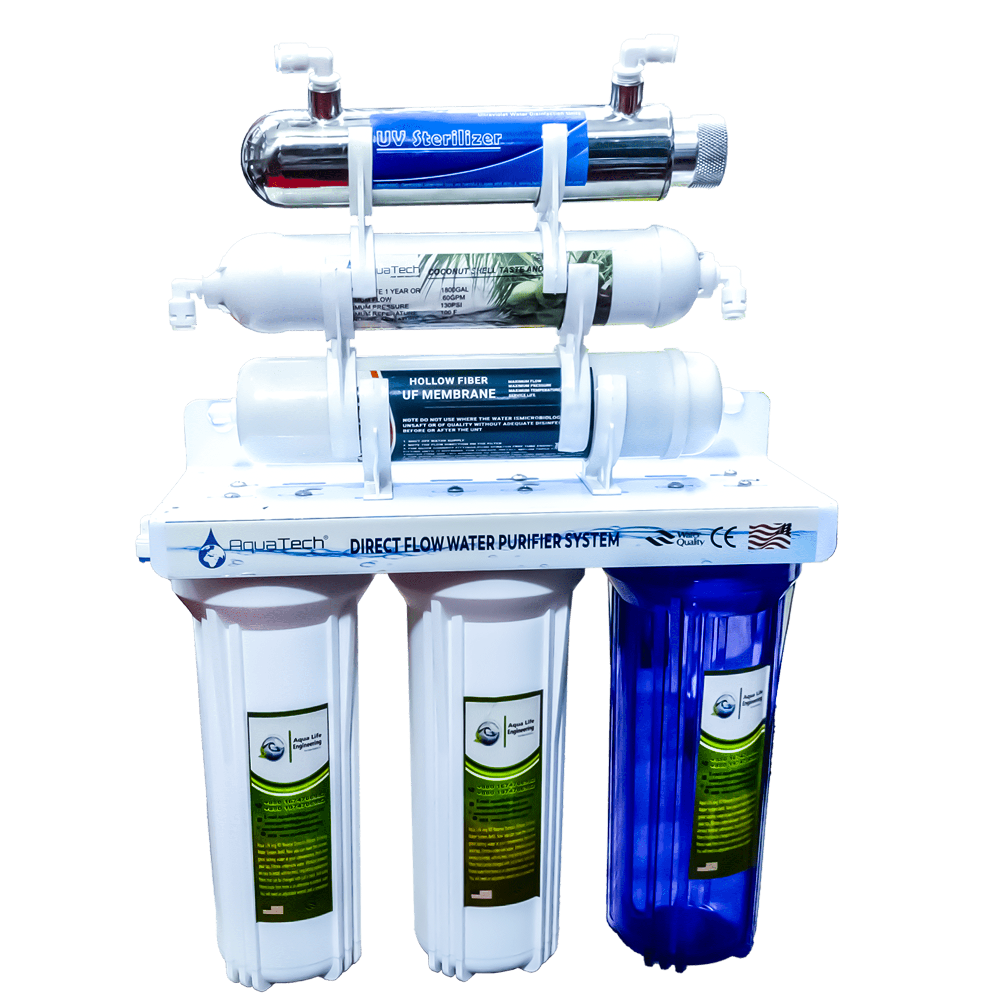 Aqua Tech (UF Hollow Fiber Membrane+UV) Direct Flow 6 Stage Water ...